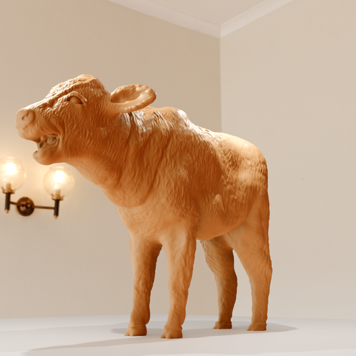 STL file cow calf mouth open stl 🐄 ・3D printing model to download・Cults