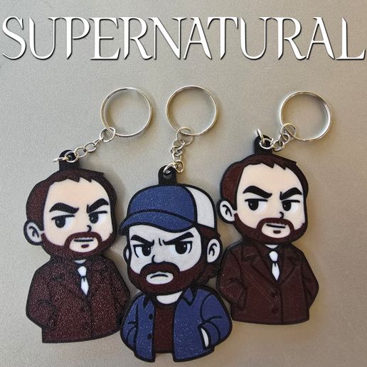 🧑‍🎤 Crowley & Bobby Singer Supernatural Keychain・ 3D File for 3D ...