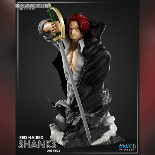 👾 Shanks - One Piece・ STL File for 3D printing・Cults