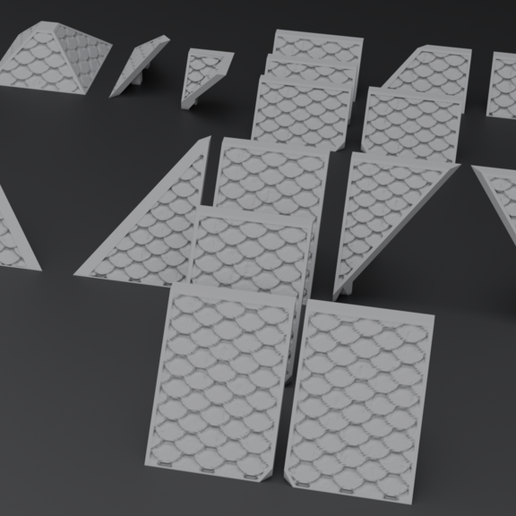 🧸 Roof Texture set 2 (DnD Modular Terrain)・Free 3D File for ・Cults