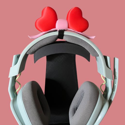 💜 Cute heart bow headset attachment, headphones decor tech accessory ...