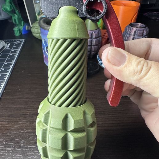 👌 Fidget Grenade Print in Place・ STL File for ・Cults
