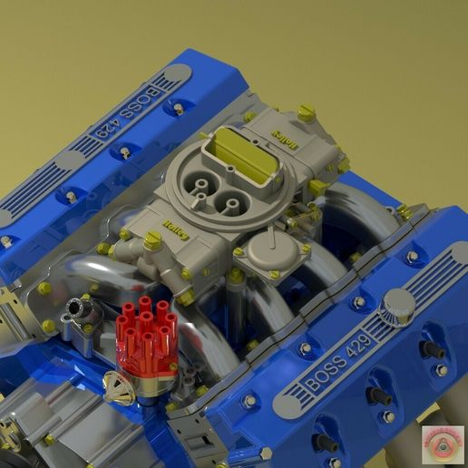 🚙 FORD MUSTANG BOSS 429 - ENGINE・ STL File for 3D printing・Cults