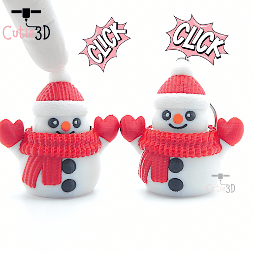 ☃️ Cutie3D Winter Snowman Keycap Fidget Clicker Keychain - Cute ...