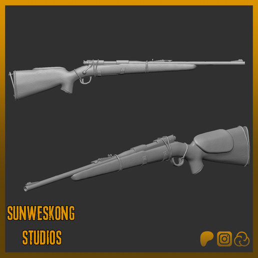 STL file Fallout 3/New Vegas Hunting Rifle For Action Figures 🦸 ...