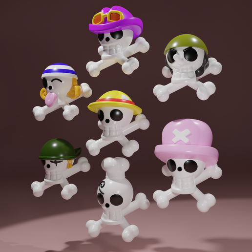 💀 COMPLETE collection dedicated to one piece flags.・ OBJ File for 3D ...