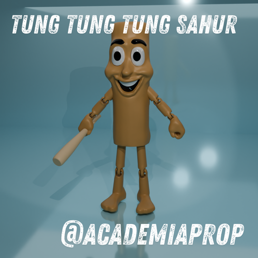 👾 TUNG TUNG TUNG TUNG SAHUR-FLEXI MULTICOLOR・ 3D File for 3D printing・Cults