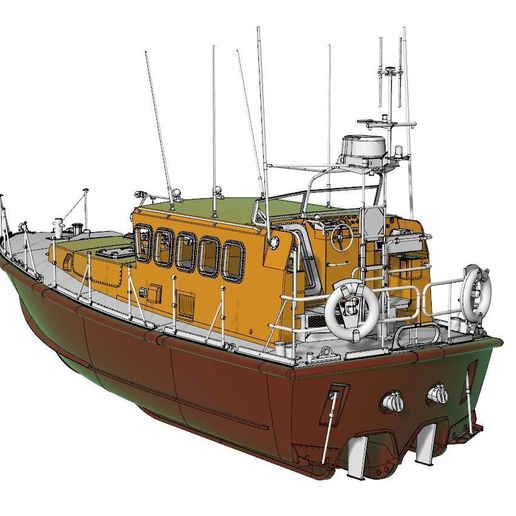 🚢 Mersey class lifeboat rc 1:10 scale・ STL File for 3D printing・Cults