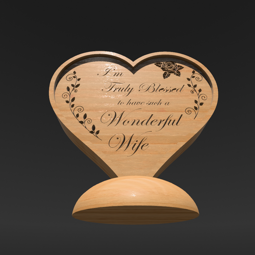 💜 Truly Blessed Wonderful Wife Heart Plaque, decor stand, rose and ...