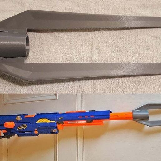 arquivo STL Accesorio Mando Forked End para Nerf Longstrike Blaster 🔚 ...