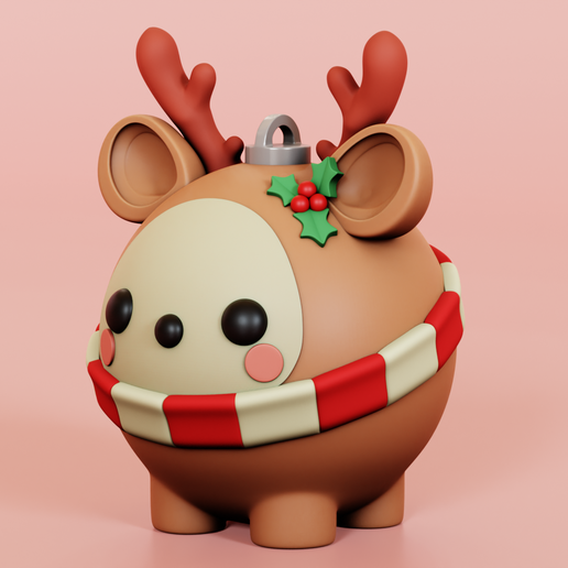 Archivo STL Esfera navideña de reno 🎄 ・Modelo de impresora 3D para ...