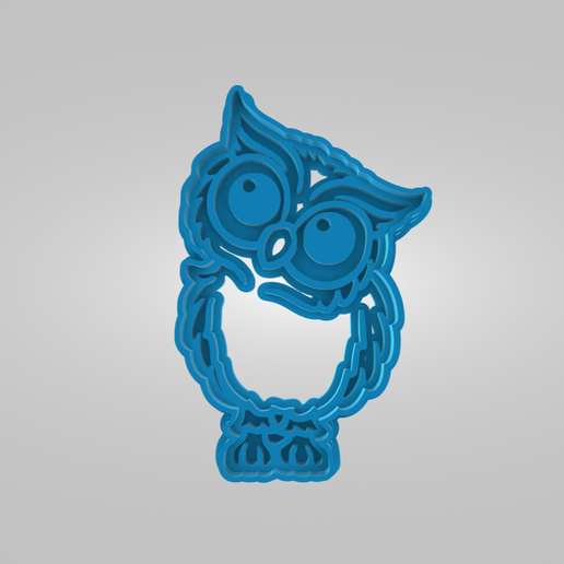 🦉 Curious Great Horned Owl Imprint Cookie Cutter・ STL File for ・Cults