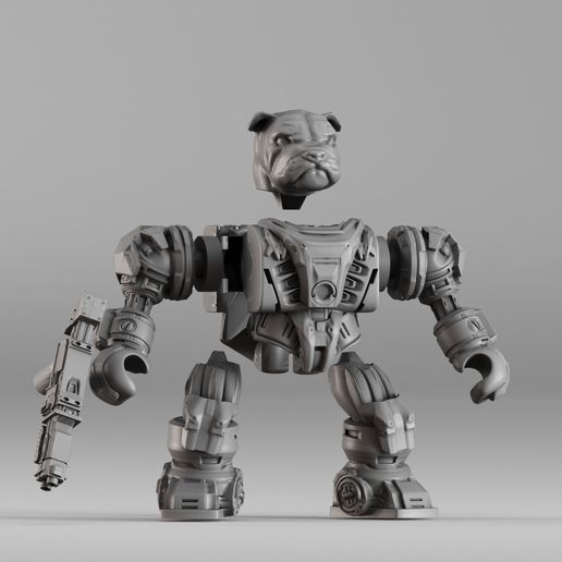 3D file 001586 Bulldog Mech Warrior 🦸 ・3D print model to download・Cults