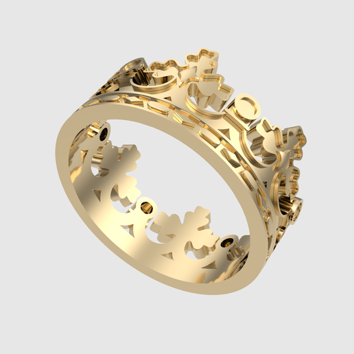 3D file Majestic Crown-Inspired Ring 3D print 💍 ・3D print design to ...