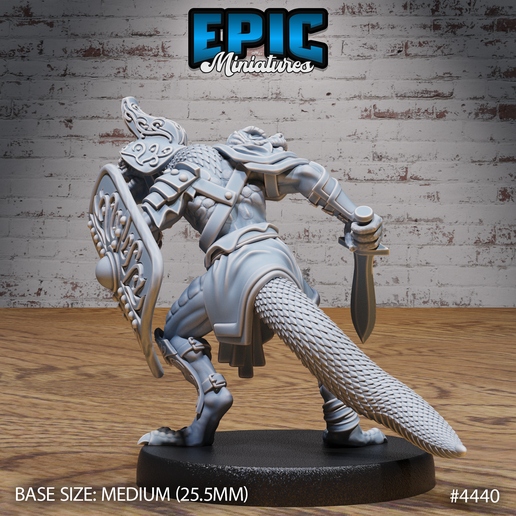 3D file Serpent Folk Gladiator ‧ DnD Miniature ‧ Tabletop Miniatures ...