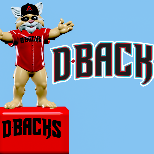 ⚾ MLB - Arizona Diamondbacks mascot statue - Baxter the Bobcat・Fichier ...