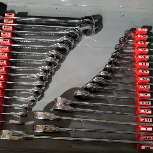 🔧 Modular wrench holder with labels and magnets・ 3MF File for 3D ...