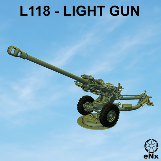 🔫 Howitzer L118 Light Gun - 1/10 & 1/16 Scale・ 3D File for 3D printing ...