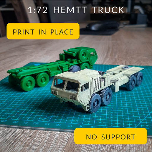 🧸 1:72 HEMTT-A Transport (Print in place Wheels & No support)・ STL File ...