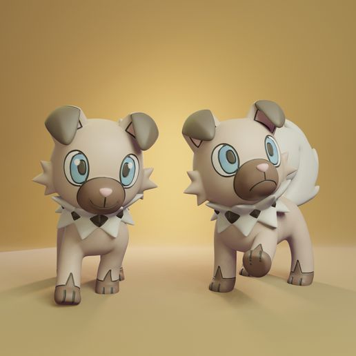 🐉 Pokemon - Rockruff and Lycanroc all forms・ STL File for ・Cults