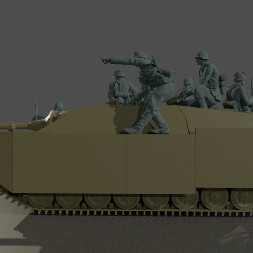 🪖 ww2 JagdPanzer IV tank rider + crew 1_35・ STL File for 3D printing・Cults