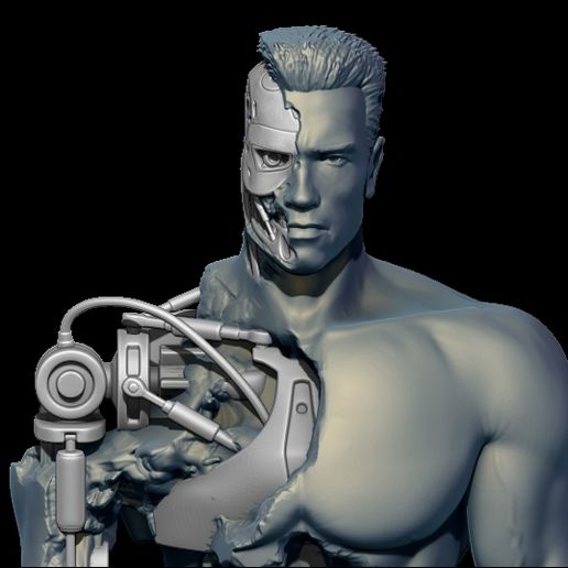👤 Terminator Bust・ STL File for ・Cults