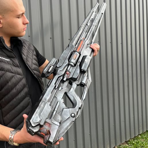 😇 Z-750 Binary Rifle Halo 4 Weapon Gun Replica Prop・Archivo 3D para ...