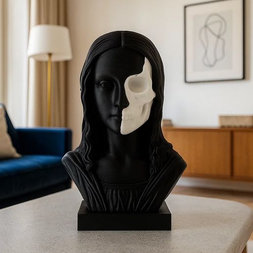 🗿 Escultura Mona Lisa Dualidad - Busto con Cráneo・Archivo STL Gratis ...