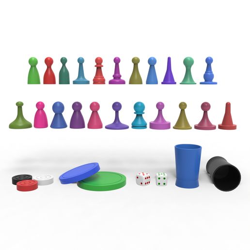 🎲 Jogo de tabuleiro com 27 peças, peões e dados, com marcador e moedas ...
