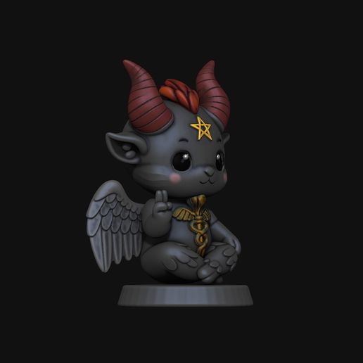 🎨 Chibi and cute Baphomet figurine・ STL File for 3D printing・Cults