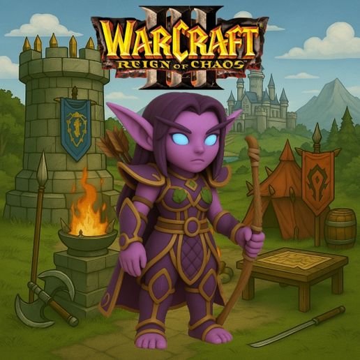 🧝 Elven Archer Warcraft 3・ STL File for 3D printing・Cults