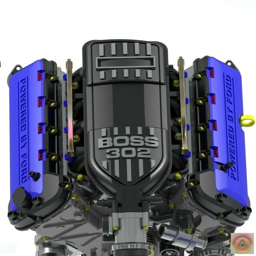 🚙 FORD MUSTANG BOSS 302 - ENGINE・ STL File for 3D printing・Cults