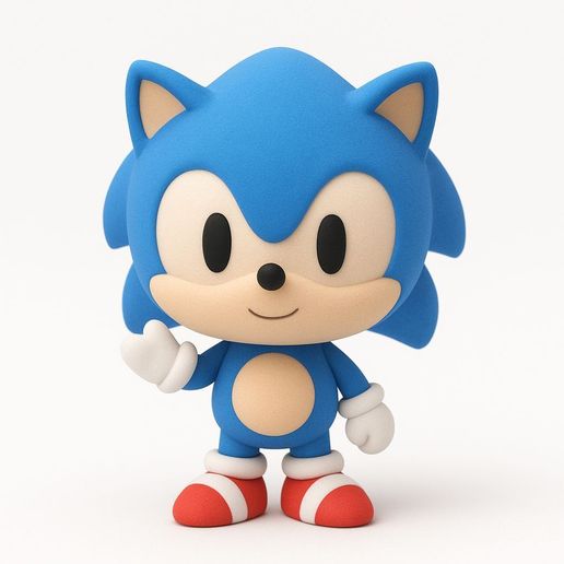 🎮 Minimalist Chibi Sonic・Free STL File for 3D printing・Cults