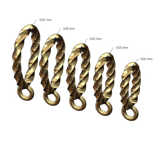 STL file Square section double twisted bail with loop 3D print model 🟪 ...