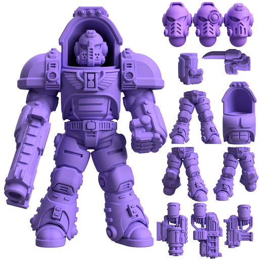 STL file Memento Mori Heavy Marine Miniature Kit for Tabletop Wargames ...