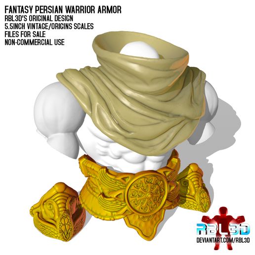 🦸 Fantasy Persian Warrior Armor (motu compatible)・ OBJ File for ・Cults