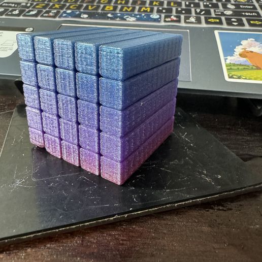 3D printer Wobble Pixels Fidget Flexible Toy Print in Place • made with ...