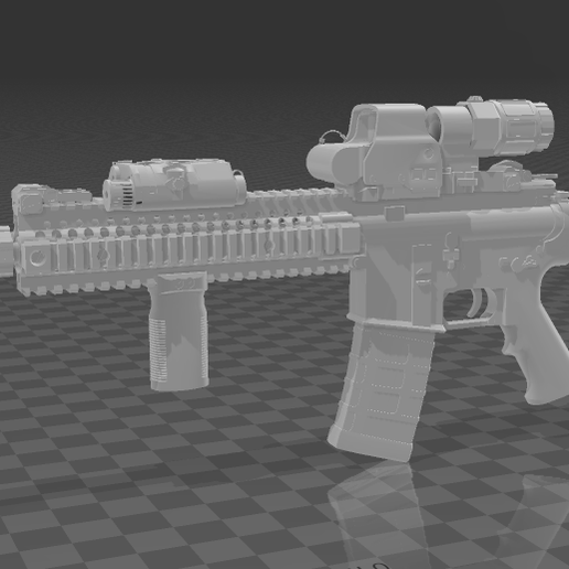 🦸 mk18 + silencer + magnifier + eotech 553・ STL File for 3D printing・Cults