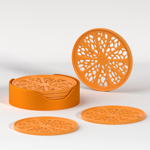 STL file Orange Coasters 🍊 ・Model to download and 3D print・Cults