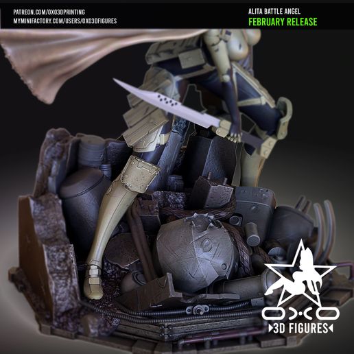 👼 Alita Battle Angel Gally Miniature Figure・ 3D File for 3D printing・Cults