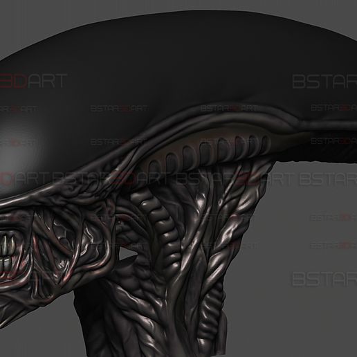 👽 Alien Xenomorph Head Decor Wearable Cosplay・ 3D File for 3D printing ...