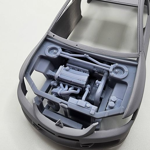 👽 1/24 Evo IX Engine Bay w/ Built 4G63 Forward Facing Turbo 1/64 ...