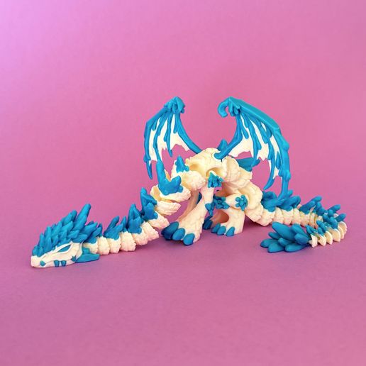 ️🐲 Articulated Snow Dragon 🐲 ️ - COLORED FILE INCLUDED・ STL File for 3D ...