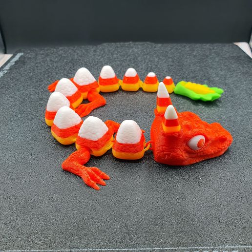 🍬 Articulating Candy Corn Dragon Flexi Print in Place・ STL File for 3D ...
