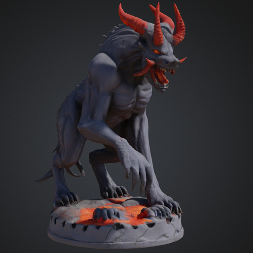 🆓 FREE demonic hellhound game rpg・Free STL File for 3D printing・Cults