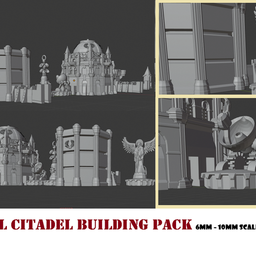 🏗️ imperial citadel building pack 6mm-8mm・ STL File for 3D printing・Cults