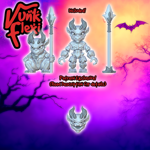 👹 Classic Monsters Gargoyle MultiColor Flexi Print-In-Place + figure ...