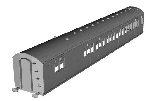 🪟 SR Maunsell 6 comp Brake Third Coach D2104 High window 1/32 scale・ 3D ...