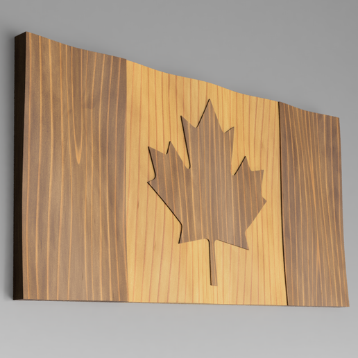 STL file Canadian Flag (Wavy) 3D model for printing or CNC 🇨🇦 ・3D ...