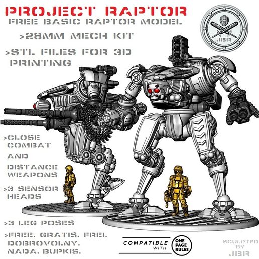 🆓 FREE Project Raptor-The Basic Raptor・Free STL File for 3D printing・Cults